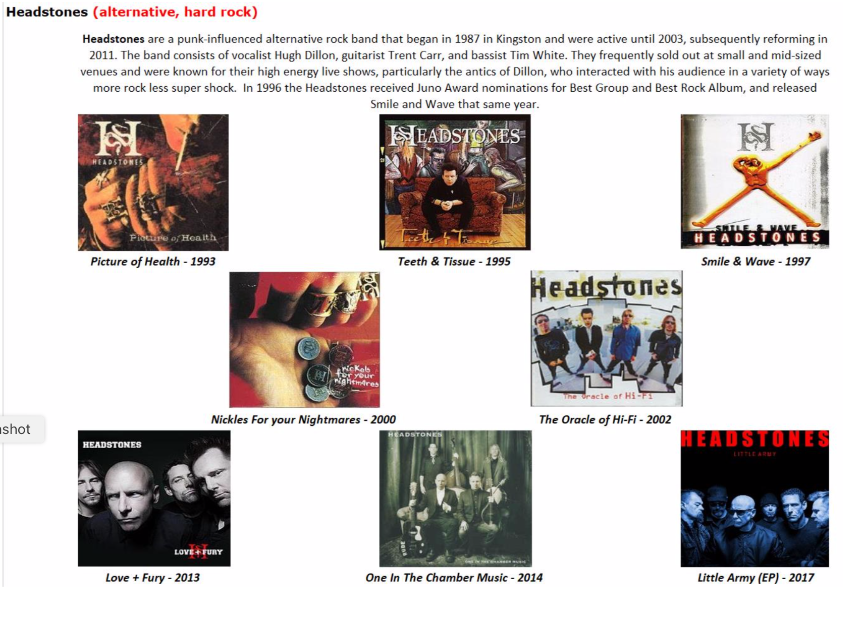 Rock My World Canada, Chapter 21: The Headstones | Alan Cross