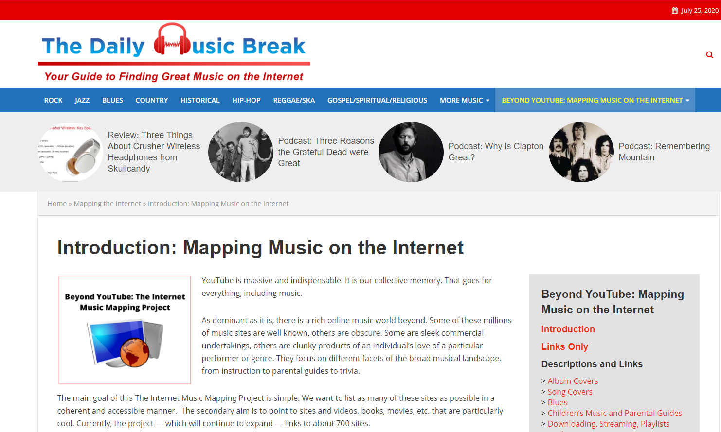 We needed a guide to music sites on the internet. Now we have one ...