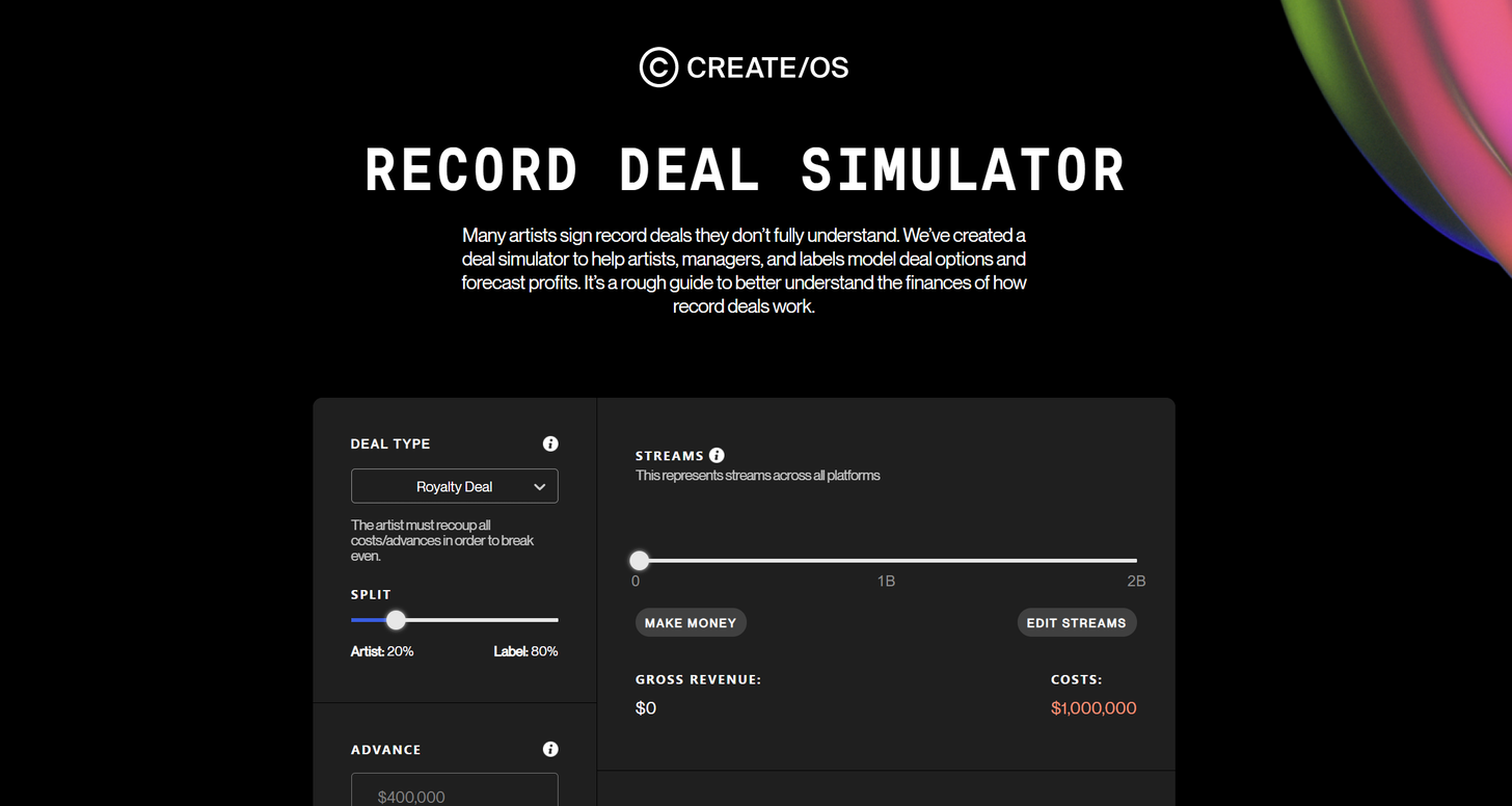 This is cool: A record deal simulator. | Alan Cross