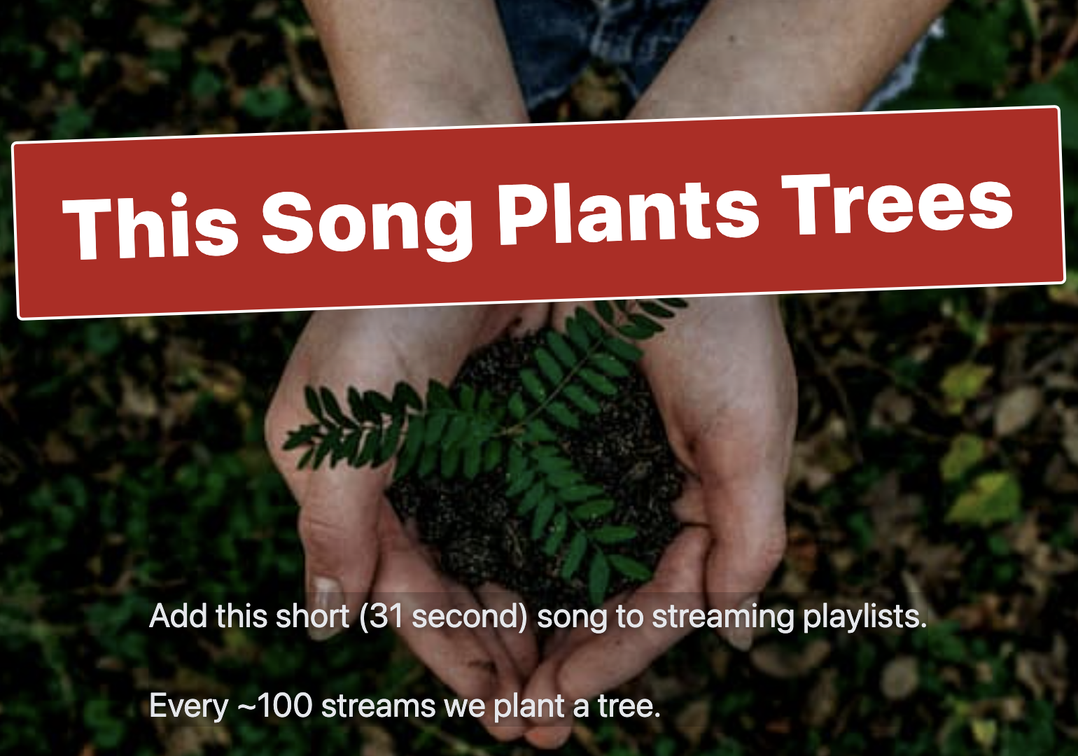 Want to help save the planet by planting trees? Add this song to your ...
