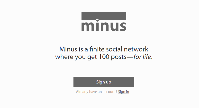 This social network allows you 100 lifetime posts--and then that's it ...
