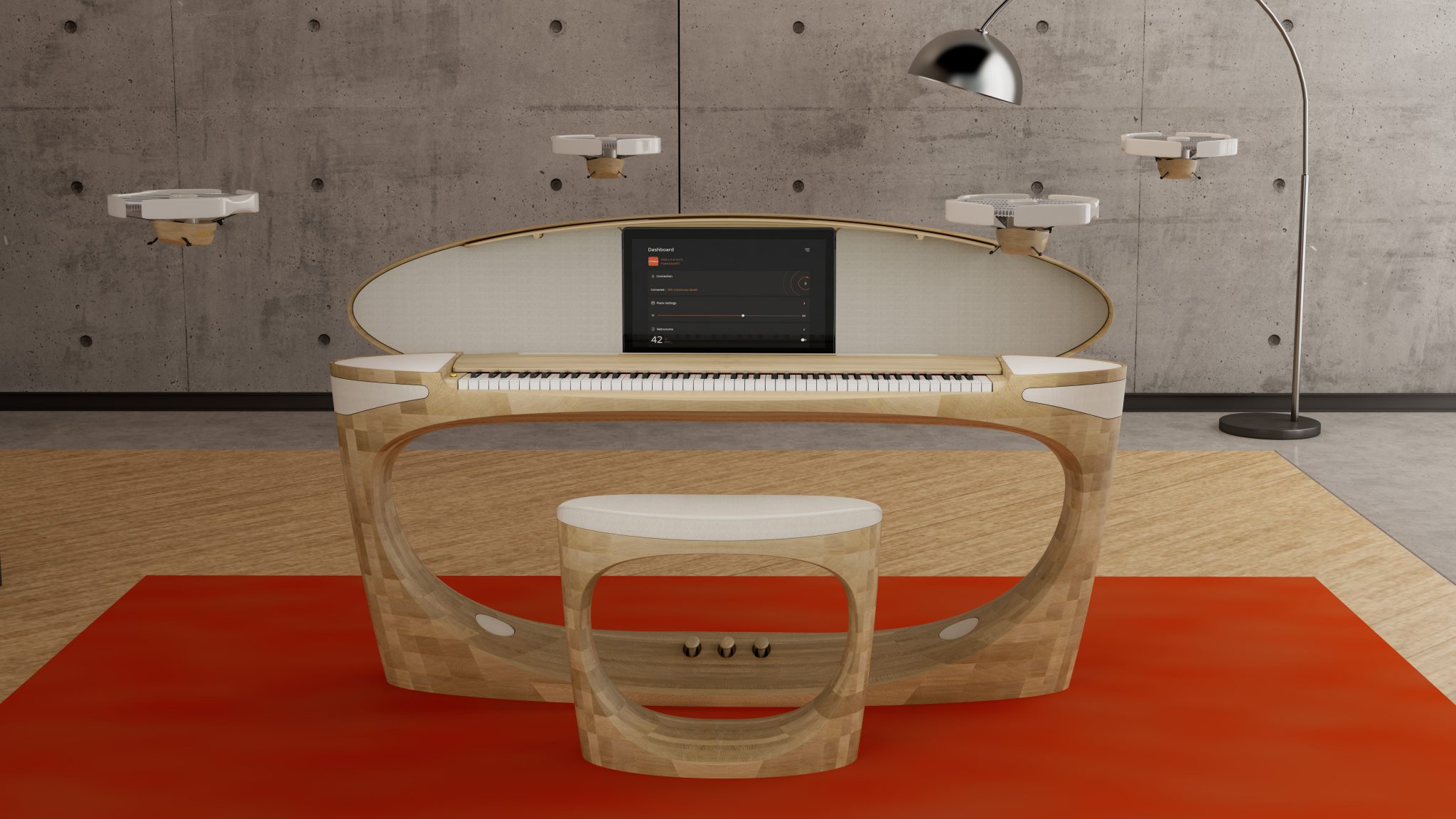This electronic piano comes with speakers. In drones. That fly. | Alan ...