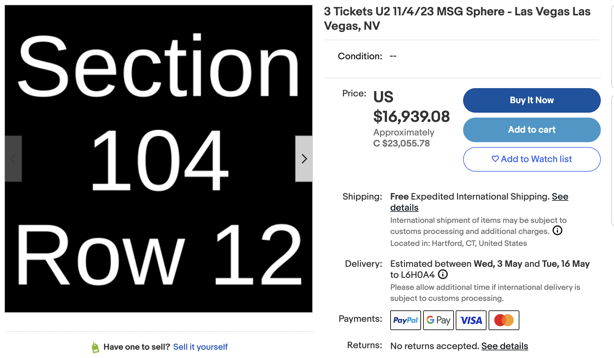 Ticket sales for U2's MSG Sphere gig aren't going well. There are ...