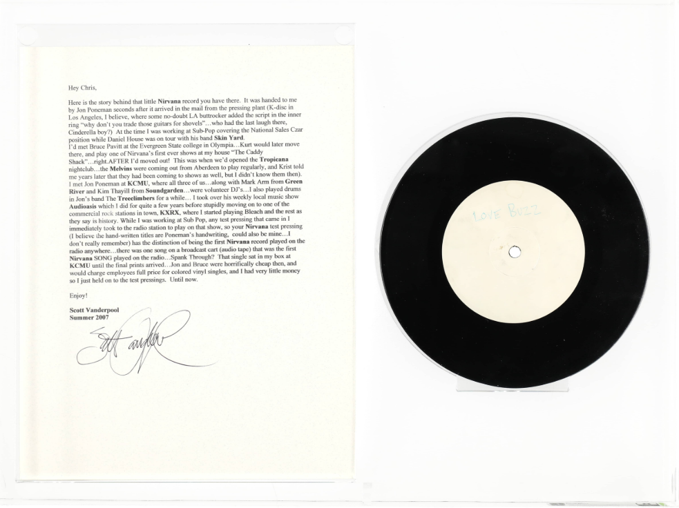 The first Nirvana record to ever be played on the radio is going up for ...