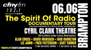 New Theatrical screenings of CFNY: The Spirit of Radio Doc
