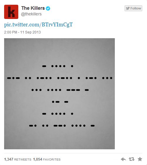 The Killers Tweet in Morse Code | Alan Cross