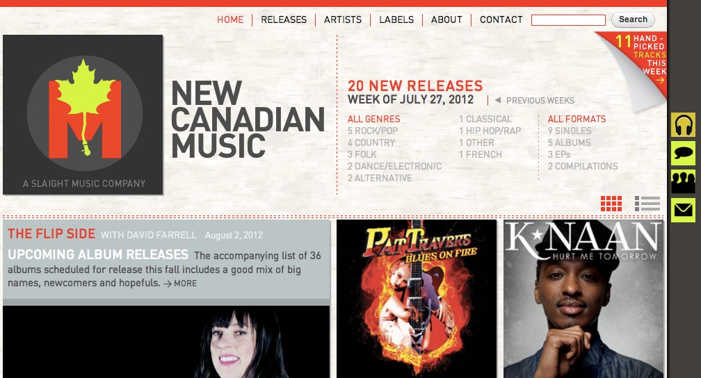 New Site: New Canadian Music | Alan Cross