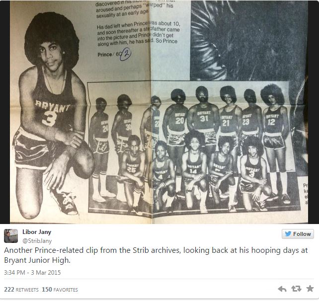 Prince as a Junior High School Basketball Player? Yep. | Alan Cross